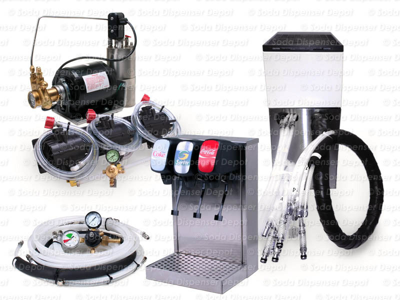 t00333 - Complete 3-Flavor Tower Soda Fountain System ...
